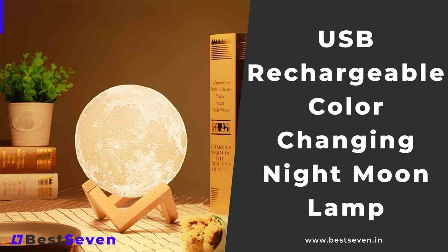USB Rechargeable Color Changing Night Moon Lamp [Review] | BestSeven